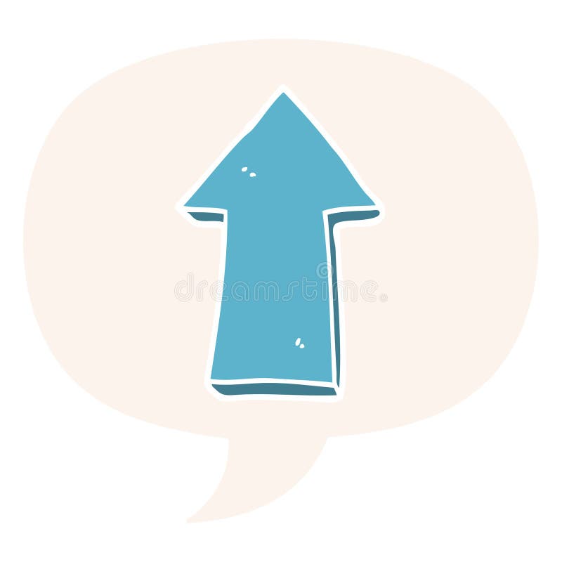 A Creative Cartoon Arrow and Speech Bubble in Retro Style Stock Vector ...