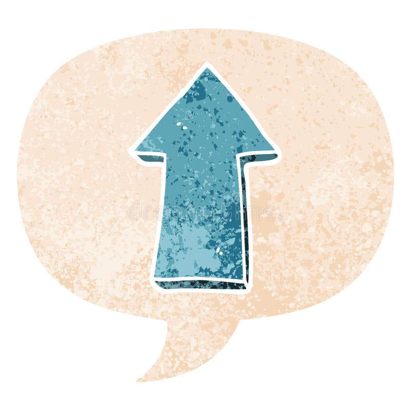 A Creative Cartoon Arrow and Speech Bubble in Retro Textured Style ...