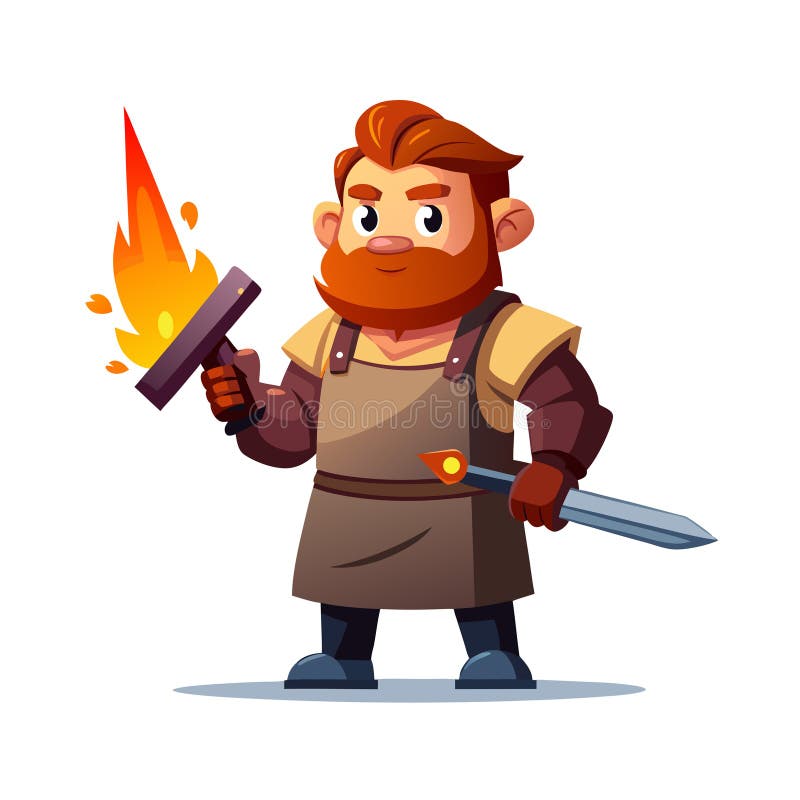 Creative Cartoon Artisan Blacksmith Character Stock Vector ...