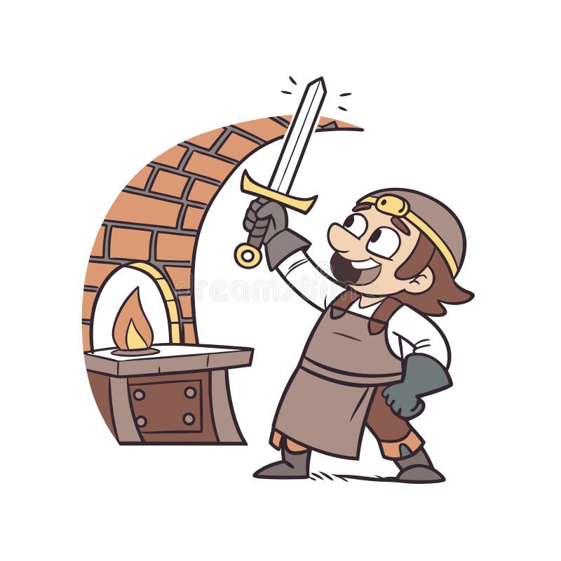 Creative Cartoon Artisan Blacksmith Character Stock Vector ...