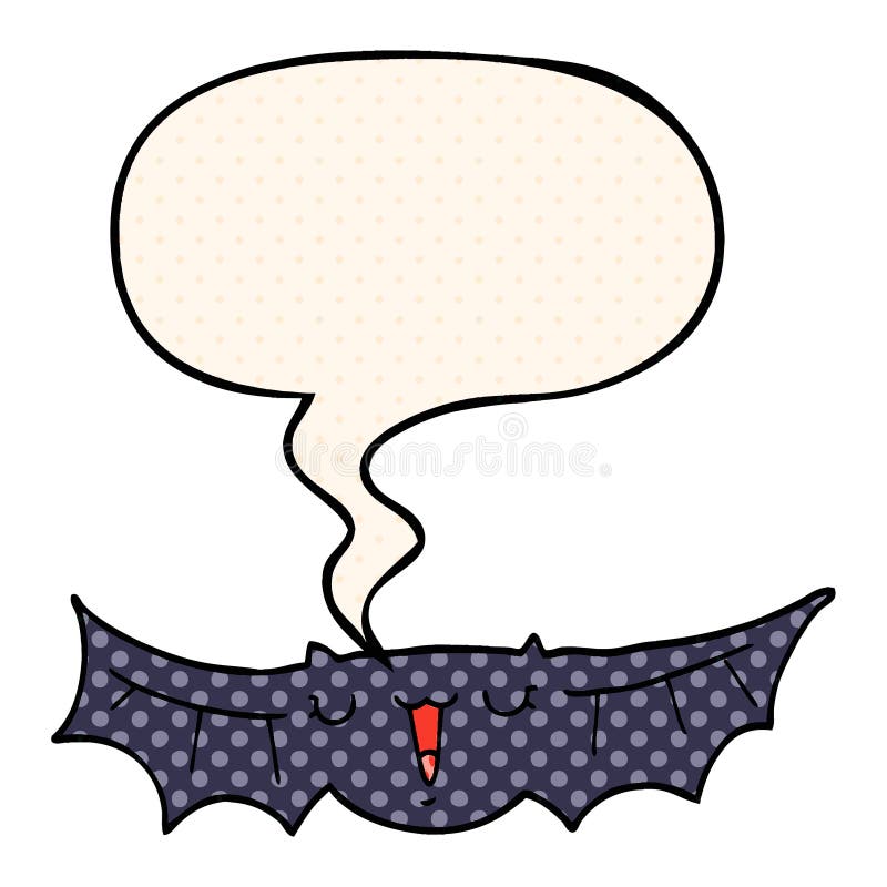 A Creative Cartoon Bat and Speech Bubble in Comic Book Style Stock ...