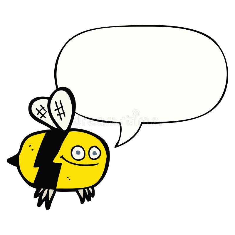 A Creative Cartoon Bee and Speech Bubble Stock Vector - Illustration of ...