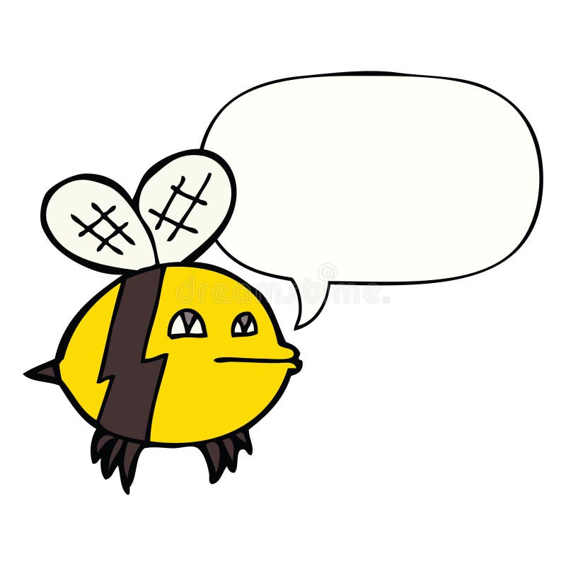 A Creative Cartoon Bee and Speech Bubble Stock Vector - Illustration of ...