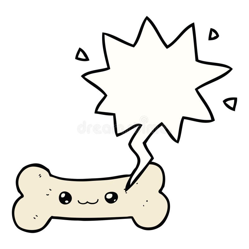 A Creative Cartoon Bone and Speech Bubble Stock Vector - Illustration ...