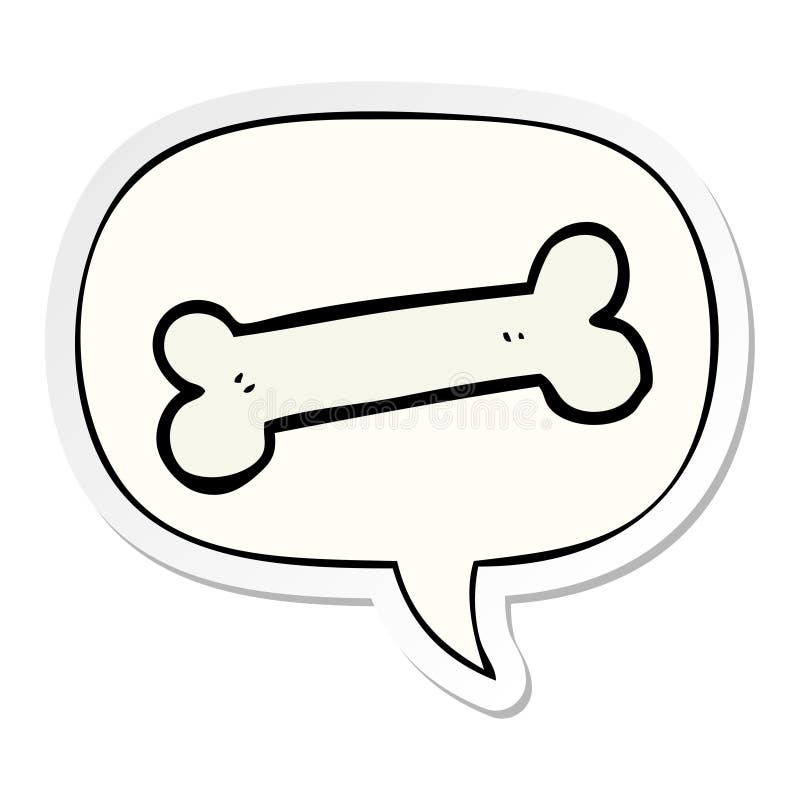 A Creative Cartoon Bone and Speech Bubble Sticker Stock Vector ...
