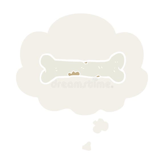 A Creative Cartoon Bone and Thought Bubble in Retro Style Stock Vector ...