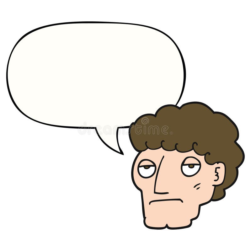A Creative Cartoon Bored Man and Speech Bubble Stock Vector ...