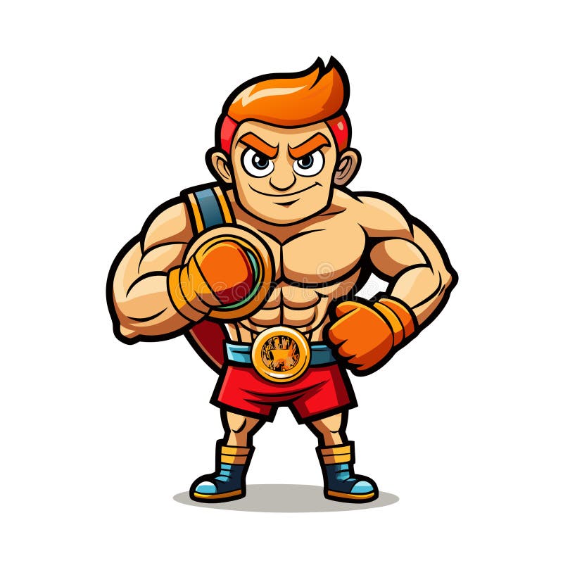 Creative Cartoon Boxer Character Illustration Stock Vector ...