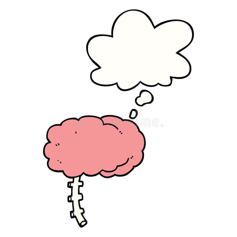 A Creative Cartoon Brain and Thought Bubble Stock Vector - Illustration ...