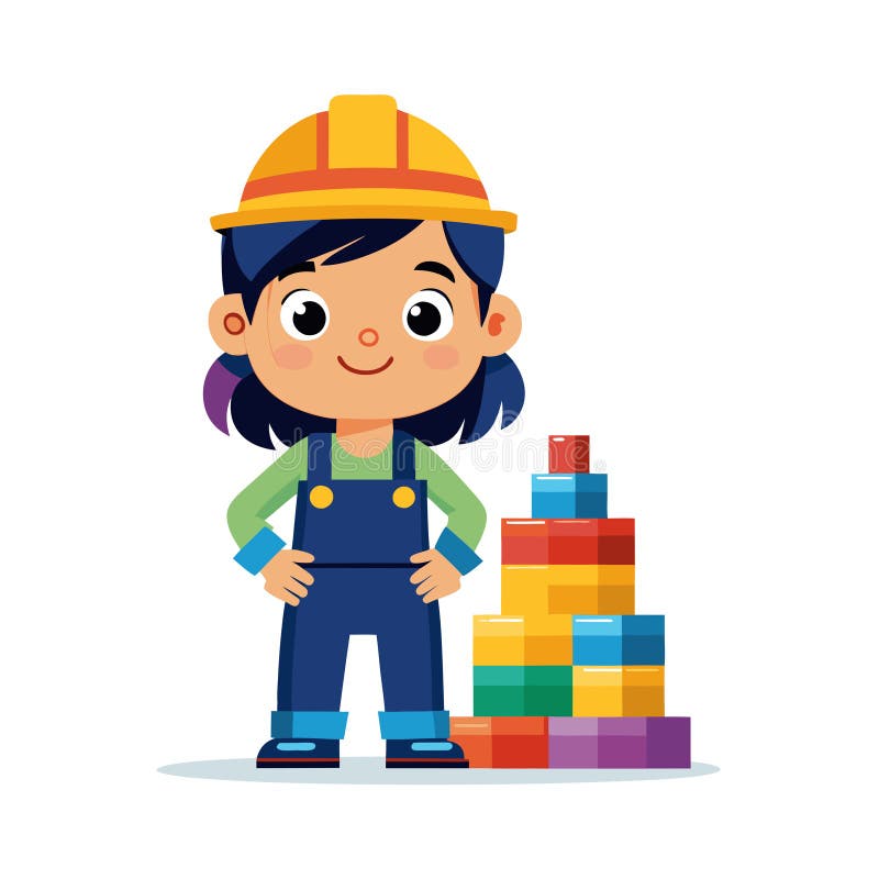 Creative Cartoon Builder Character Stock Vector - Illustration of ...