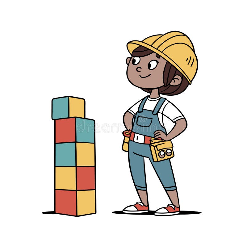 Creative Cartoon Builder Character Stock Vector - Illustration of ...