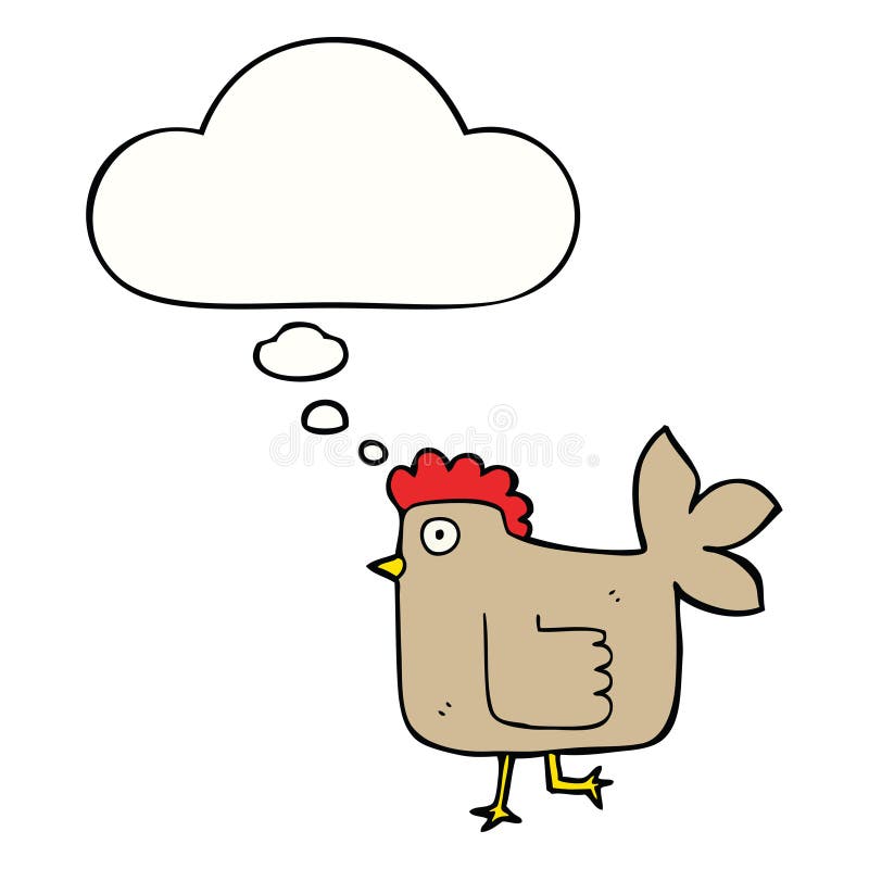 A Creative Cartoon Chicken and Thought Bubble Stock Vector ...