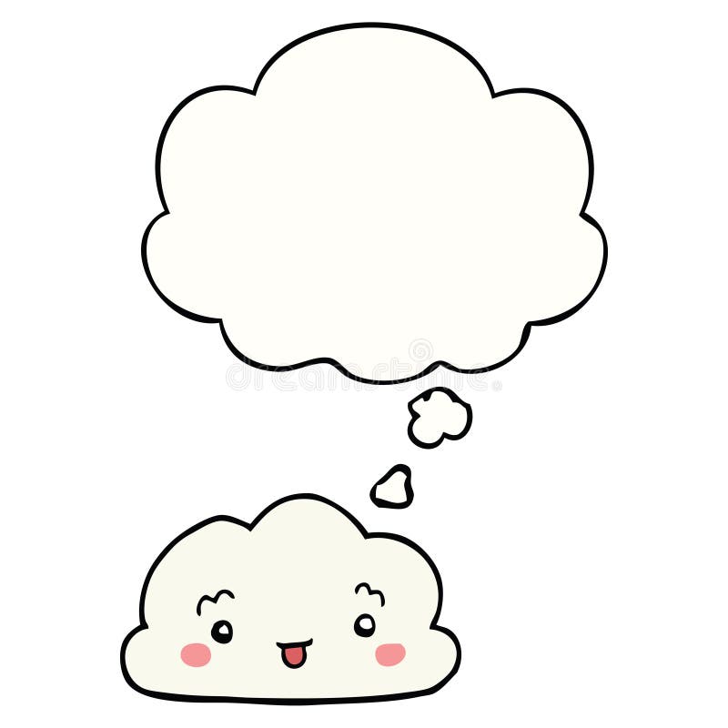 A Creative Cartoon Cloud and Thought Bubble Stock Vector - Illustration ...