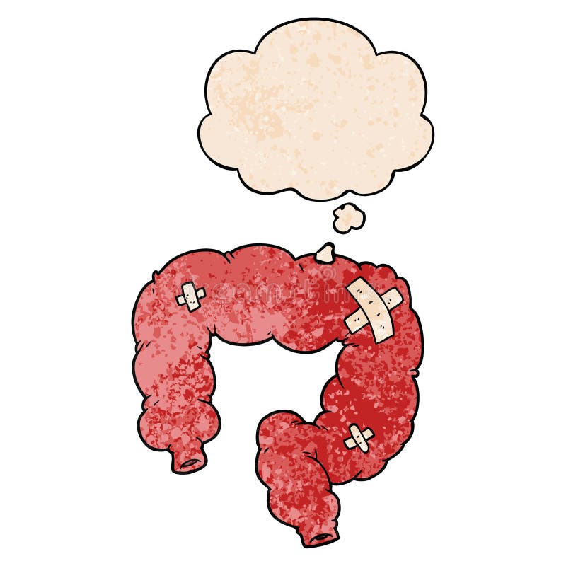 A Creative Cartoon Colon and Thought Bubble in Grunge Texture Pattern ...