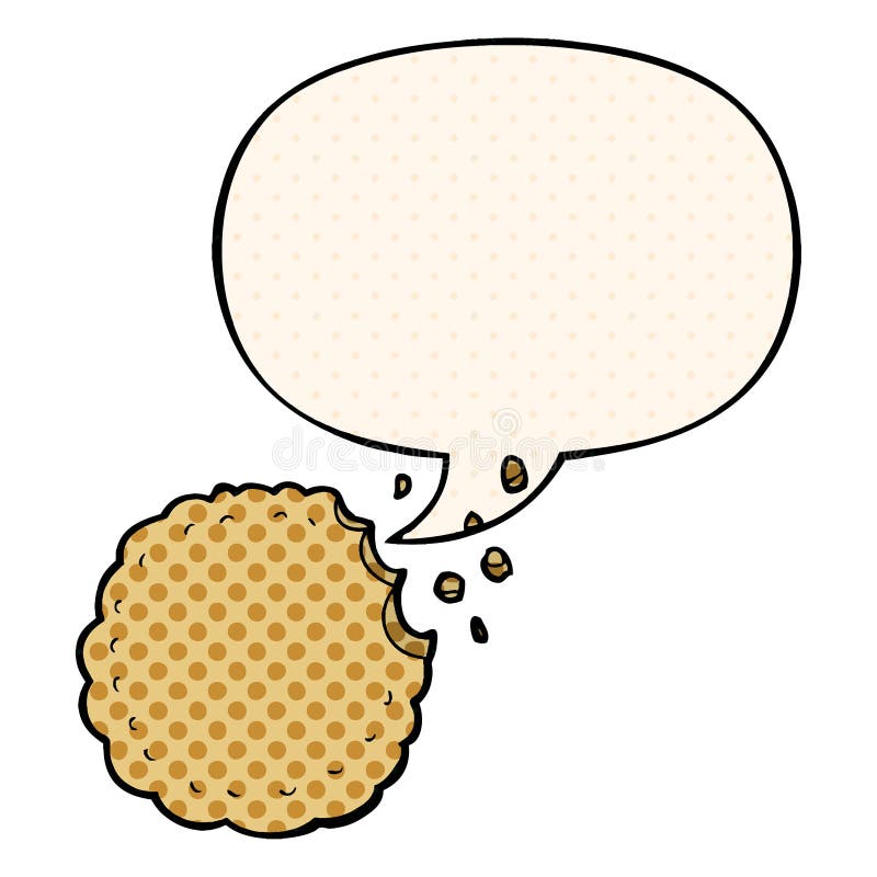A Creative Cartoon Cookie and Speech Bubble in Comic Book Style Stock ...