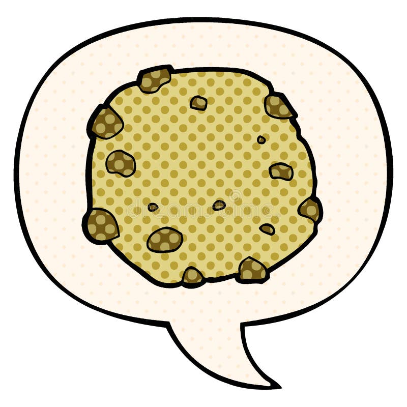 A Creative Cartoon Cookie and Speech Bubble in Comic Book Style Stock ...