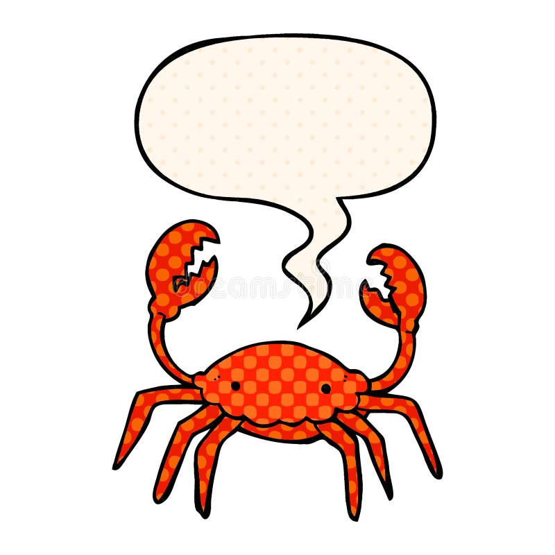 A Creative Cartoon Crab and Speech Bubble in Comic Book Style Stock ...