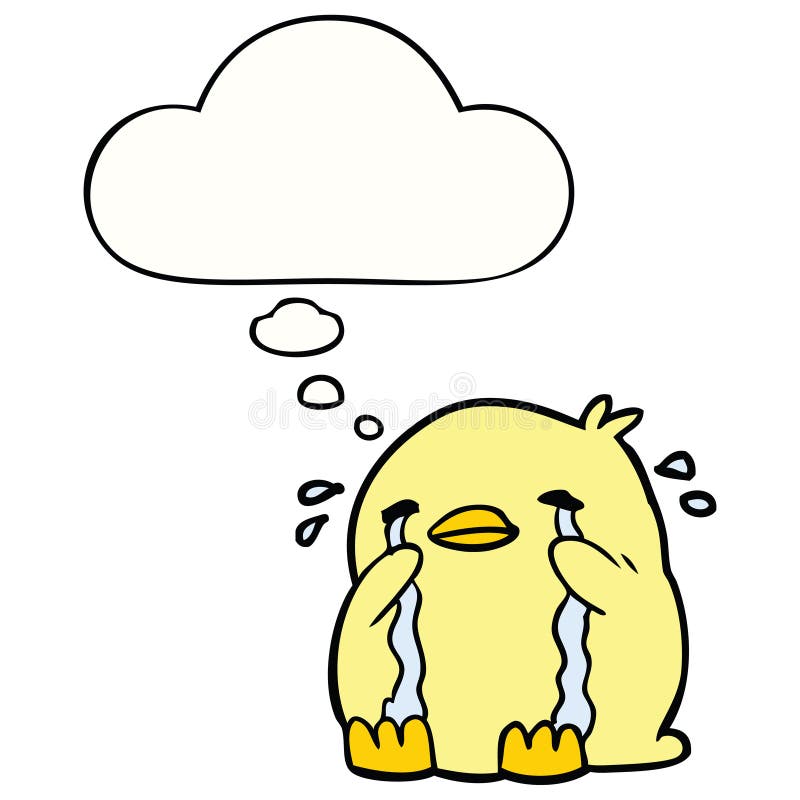 Sad crying bird stock vector. Illustration of little - 12885276