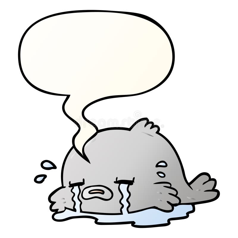 A Creative Cartoon Crying Fish and Speech Bubble in Smooth Gradient ...