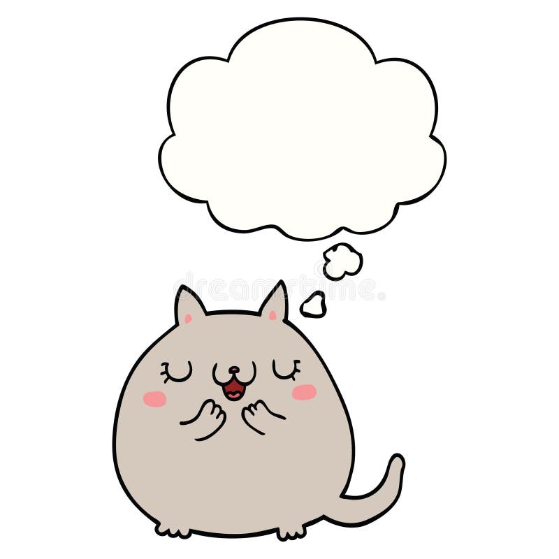 A Creative Cartoon Cute Cat and Thought Bubble Stock Vector ...