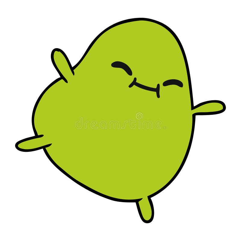 A Creative Cartoon of a Cute Jumping Bean Stock Vector - Illustration ...