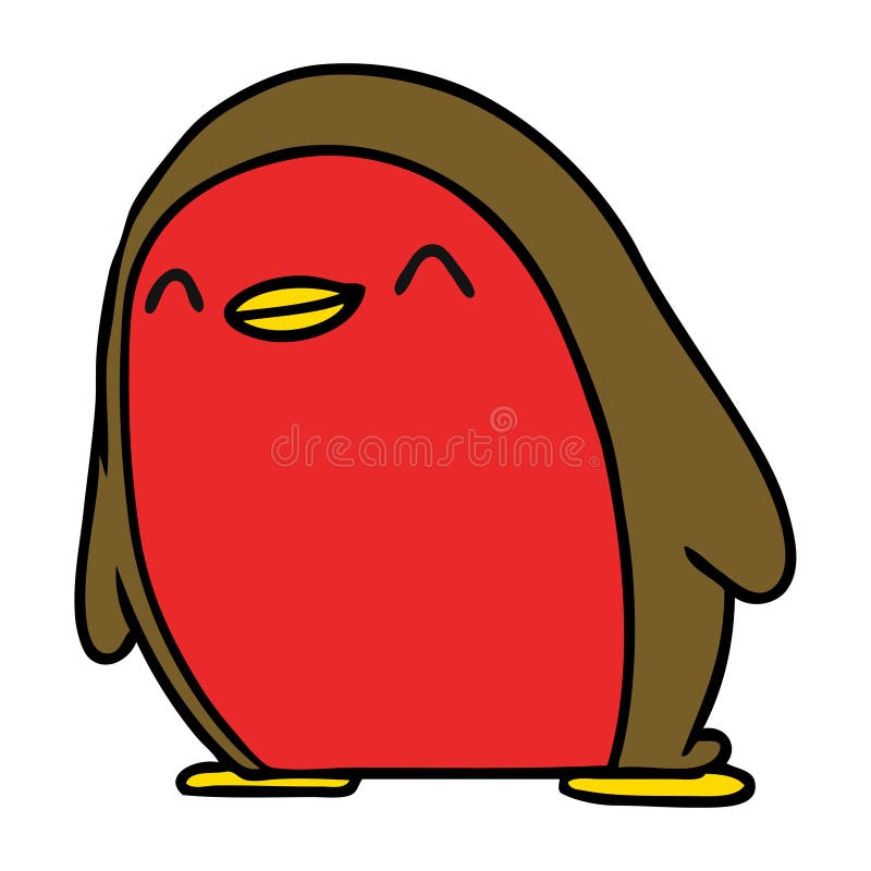 A Creative Cartoon Cute Kawaii Red Robin Stock Vector - Illustration of ...