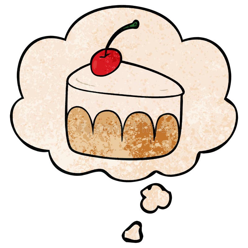 A Creative Cartoon Dessert and Thought Bubble in Grunge Texture Pattern ...