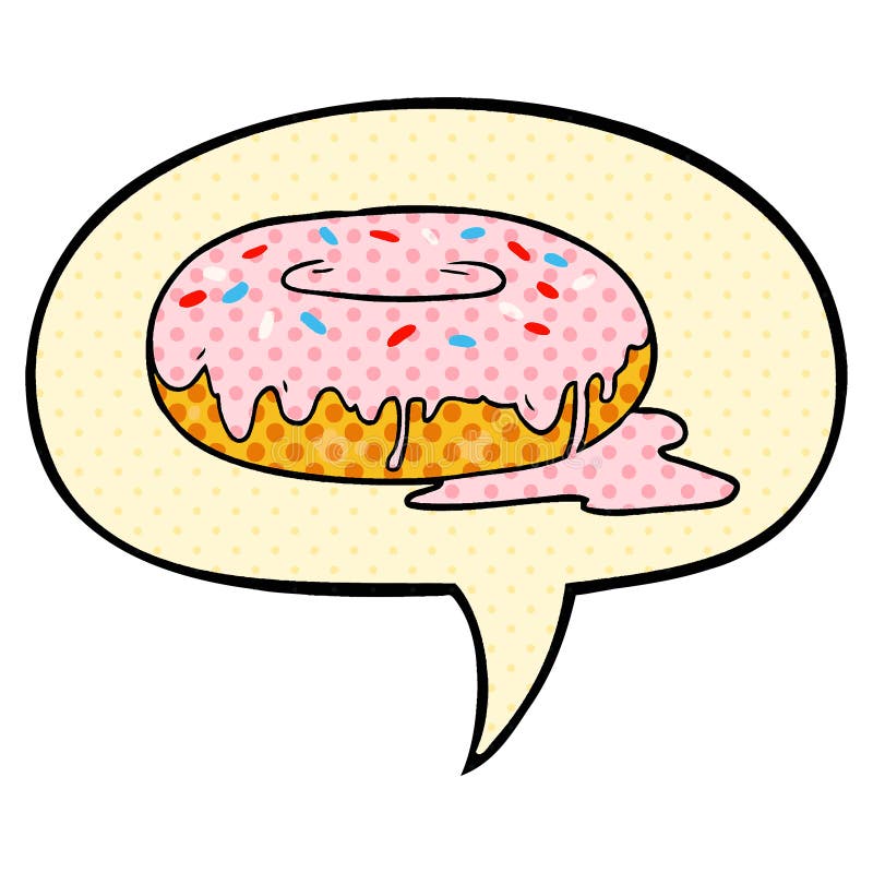 A Creative Cartoon Donut and Speech Bubble in Comic Book Style Stock ...