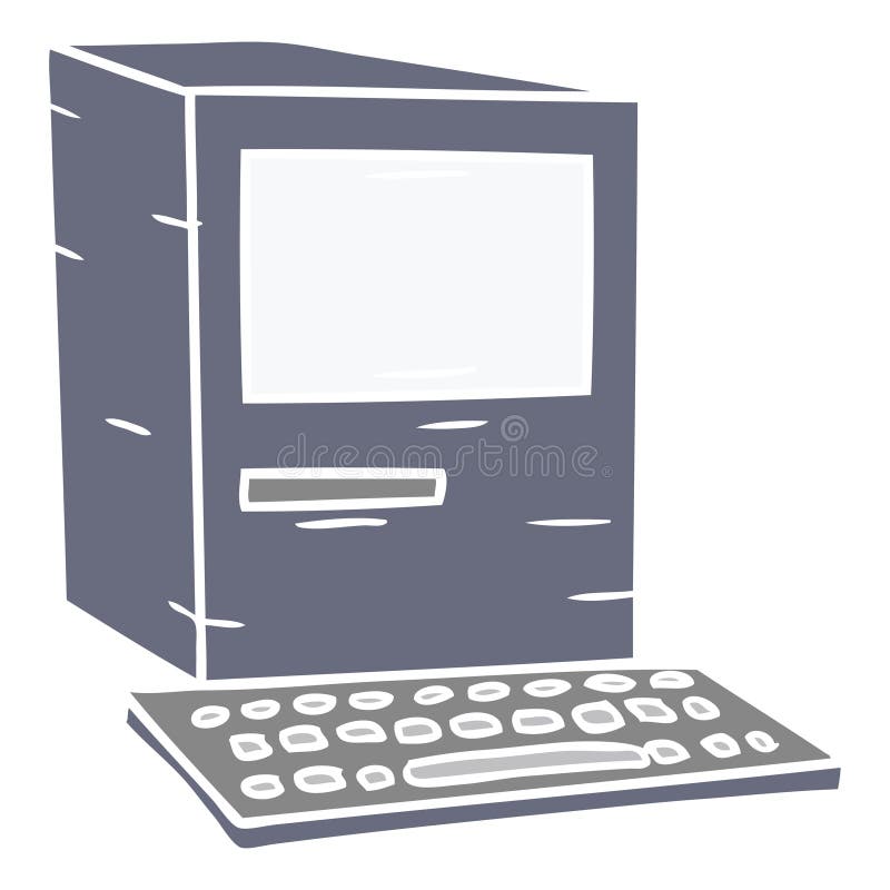 A Creative Cartoon Doodle of a Computer and Keyboard Stock Vector ...