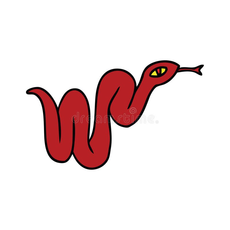 A Creative Cartoon Doodle of a Garden Snake Stock Vector - Illustration ...