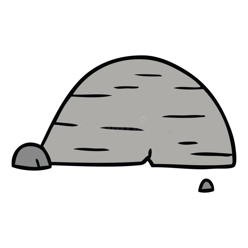 Cartoon Grey Gray Stone Boulder Rock Bolder Nature Outdoors Free Hand ...