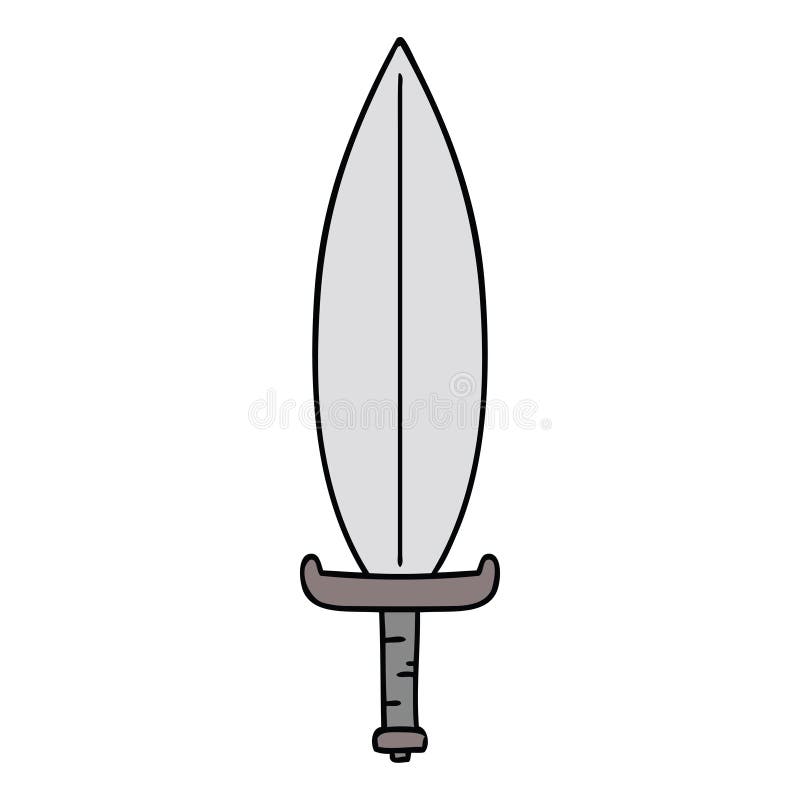 Hand Drawn Cartoon Doodle of a Magic Leaf Knife Stock Vector ...