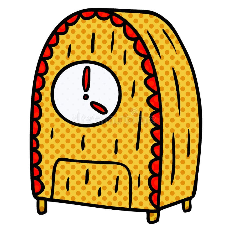A Creative Cartoon Doodle of an Old Fashioned Clock Stock Vector ...