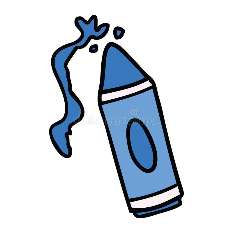 A Creative Cartoon Doodle of a Pink Crayon Stock Vector - Illustration ...