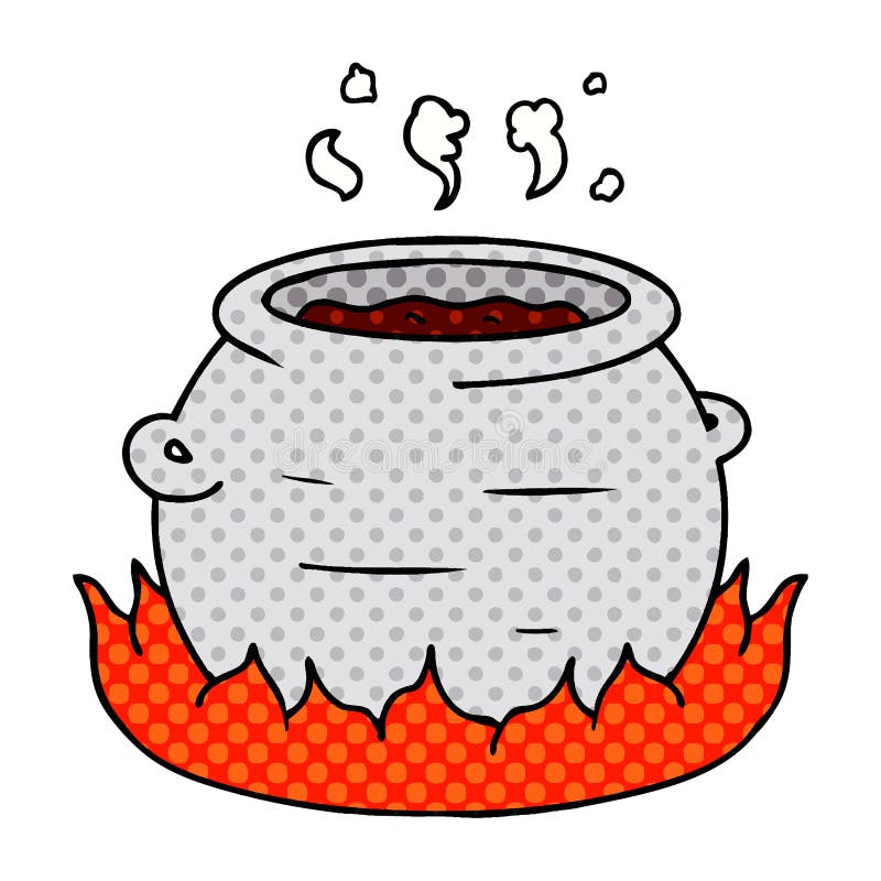 A Creative Cartoon Doodle of a Pot of Stew Stock Vector - Illustration ...
