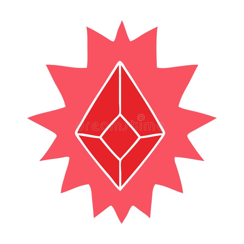 A Creative Cartoon Doodle of a Red Bright Jewel Stock Vector ...