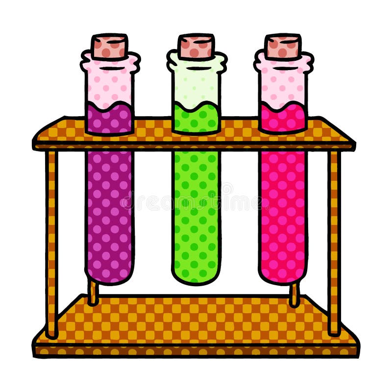 A Creative Cartoon Doodle of a Science Test Tube Stock Vector ...