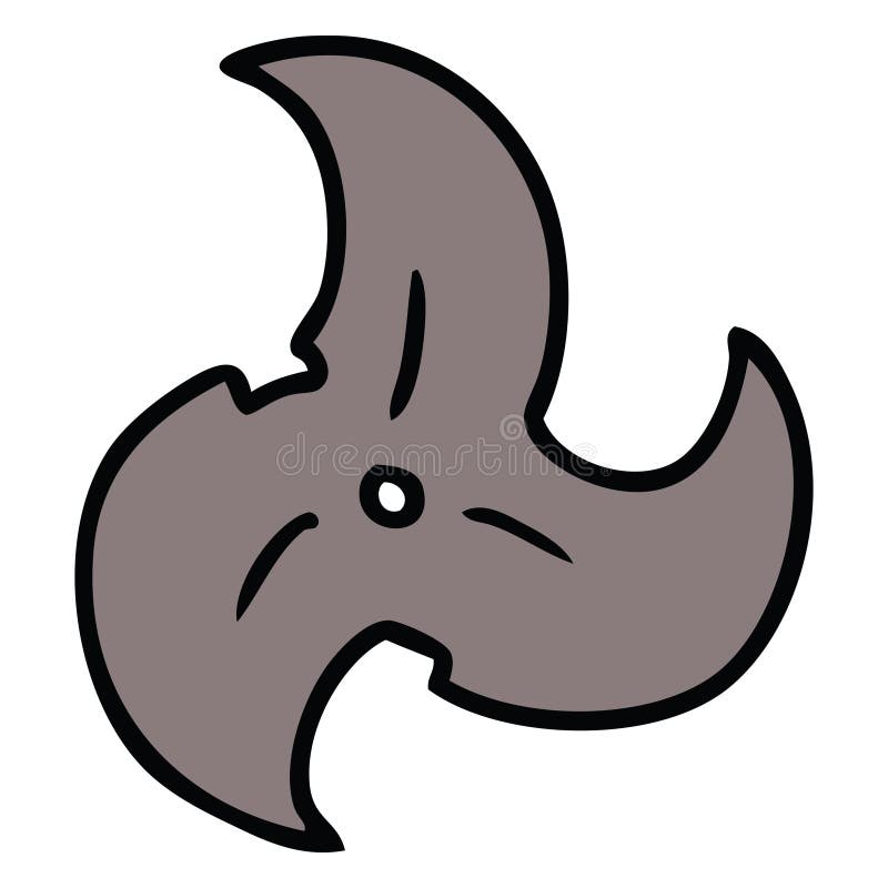 Hand Drawn Cartoon Doodle of a Single Ninja Throwing Star Stock Vector ...