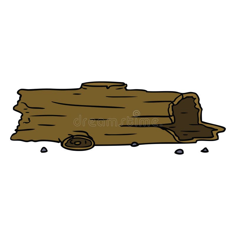 A Creative Cartoon Doodle of a Tree Log Stock Vector - Illustration of ...