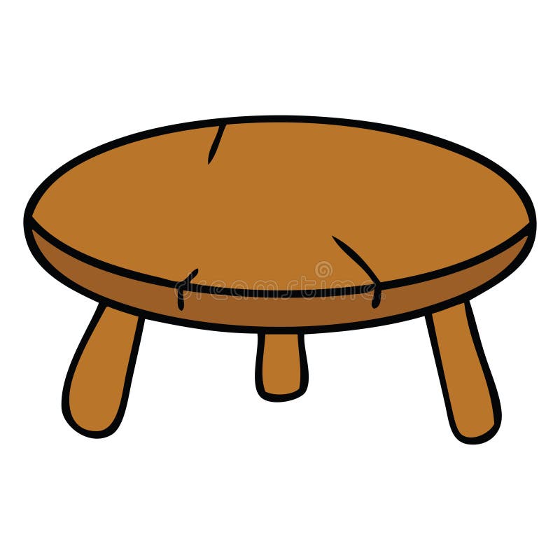 A Creative Cartoon Doodle of a Wooden Stool Stock Vector - Illustration ...