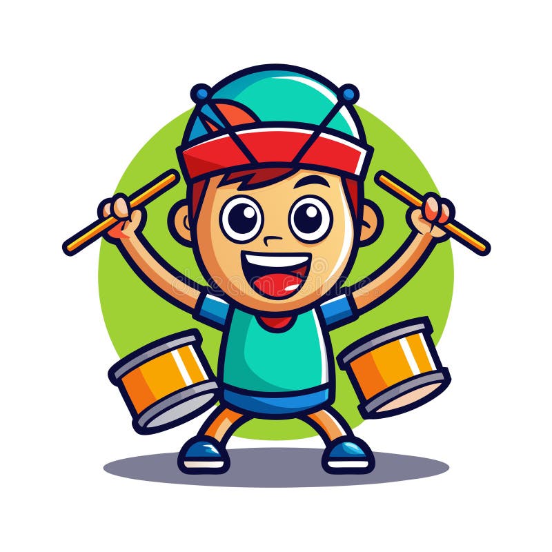 Creative Cartoon Drum Player Character Stock Illustrations – 51 ...