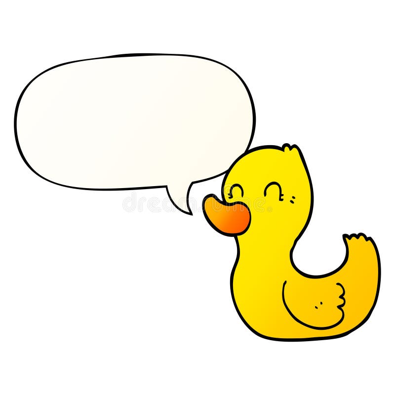 A Creative Cartoon Duck and Speech Bubble in Smooth Gradient Style ...