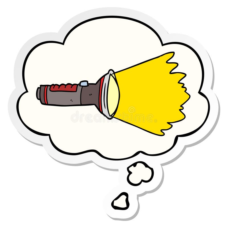 A Creative Cartoon Electric Torch and Thought Bubble As a Printed ...
