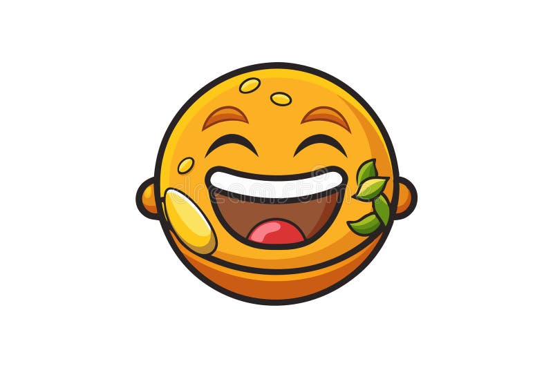 Creative Cartoon Emoji with a Cheerful Face and Food Elements ...