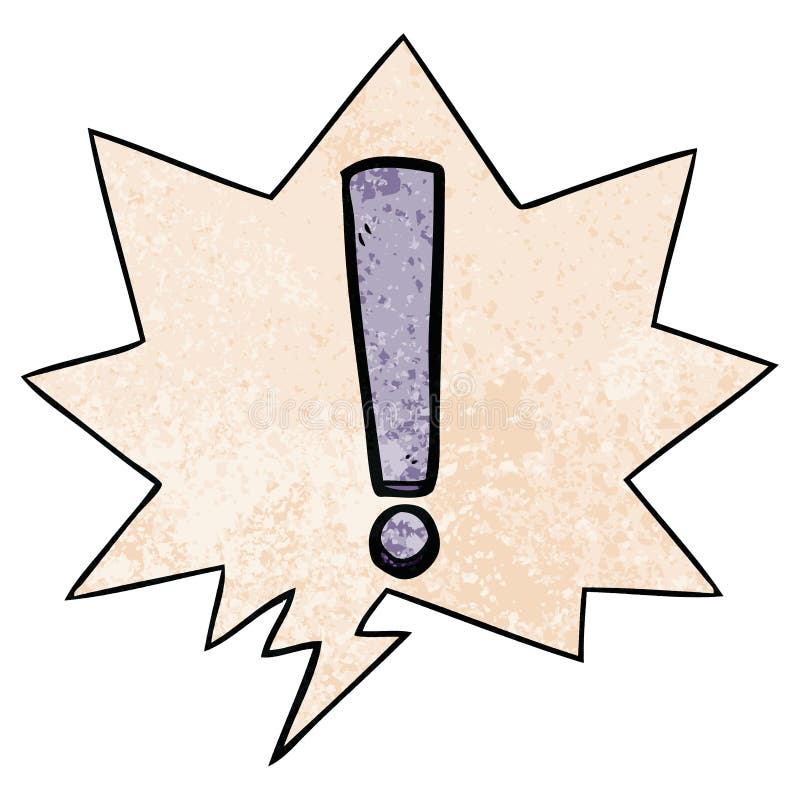 A Creative Cartoon Exclamation Mark and Speech Bubble in Retro Texture ...