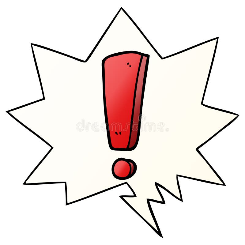 A Creative Cartoon Exclamation Mark and Speech Bubble in Smooth ...