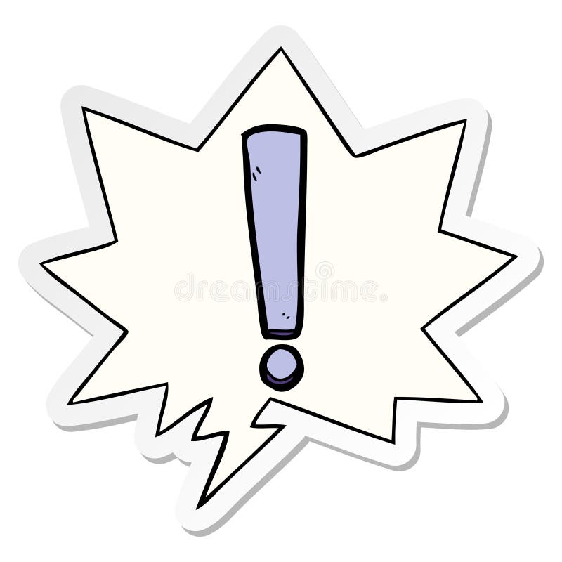 A Creative Cartoon Exclamation Mark and Speech Bubble Sticker Stock ...