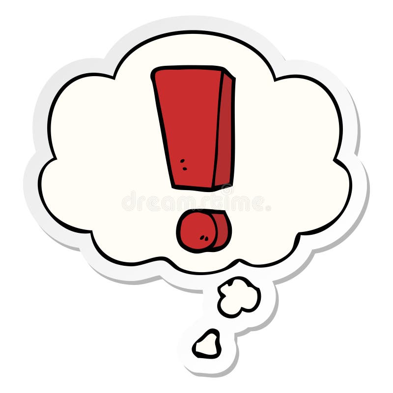 Exclamation Mark Sign Symbol Cute Cartoon Sticker Decal Thought Bubble ...
