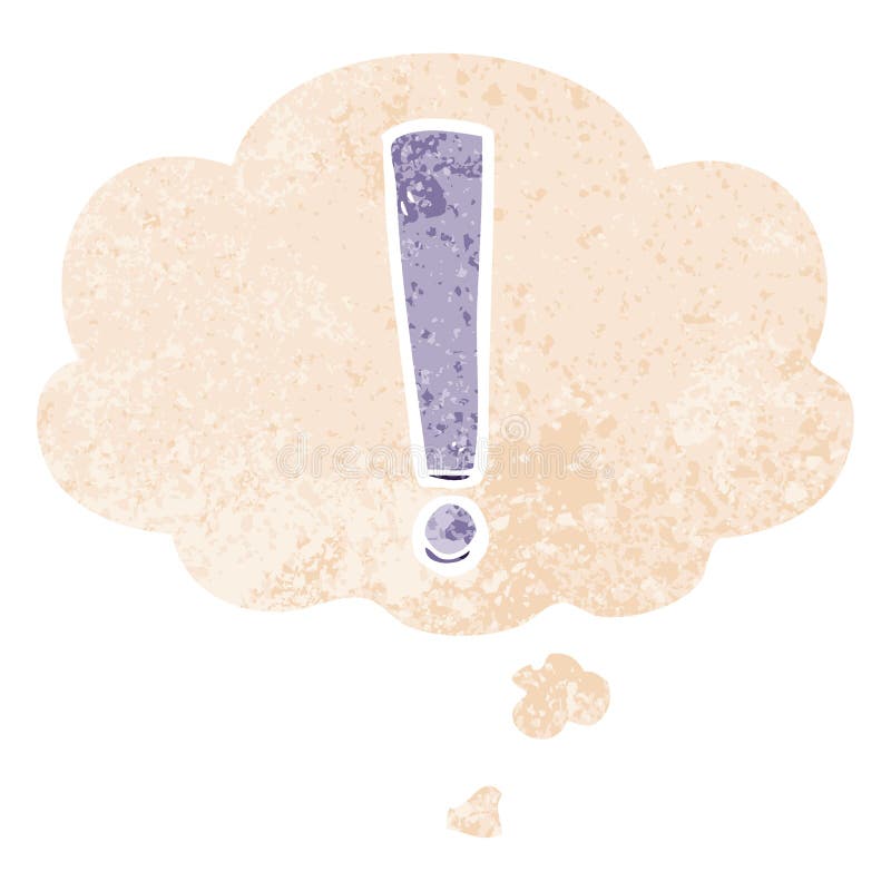 A Creative Cartoon Exclamation Mark and Thought Bubble in Retro ...