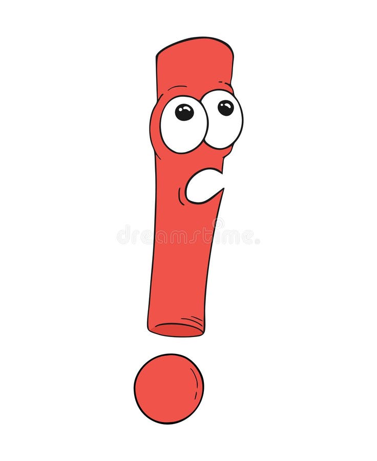 Creative Cartoon Exclamation Symbol Stock Vector - Illustration of ...